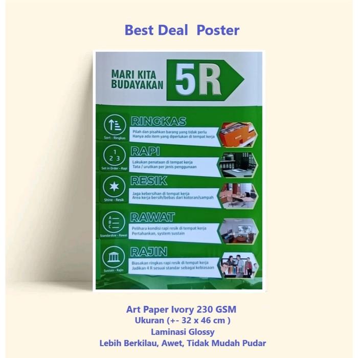 Jual Poster Budaya Kerja | Poster Mari Budayakan 5R | Poster 5R - Kota ...