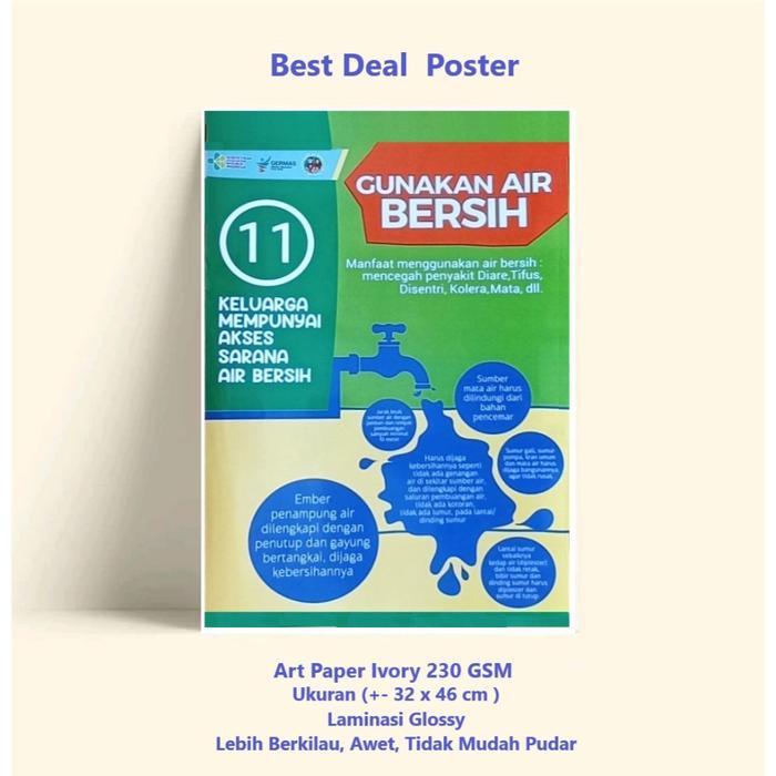 Jual Poster Air Bersih | Poster Gunakan Air Bersih | Poster Keluarga ...