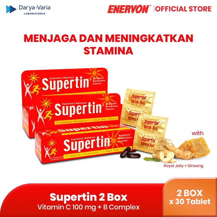 Jual Supertin Caps Multivitamin dan Royal Jelly Isi 60 Kapsul (2 Box x ...