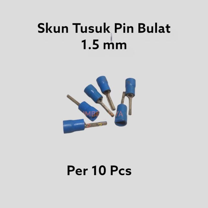 Jual Per 10 Pcs - Skun Pin Tusuk 1,5 mm / Skun Kabel Tusuk Bulat Biru ...