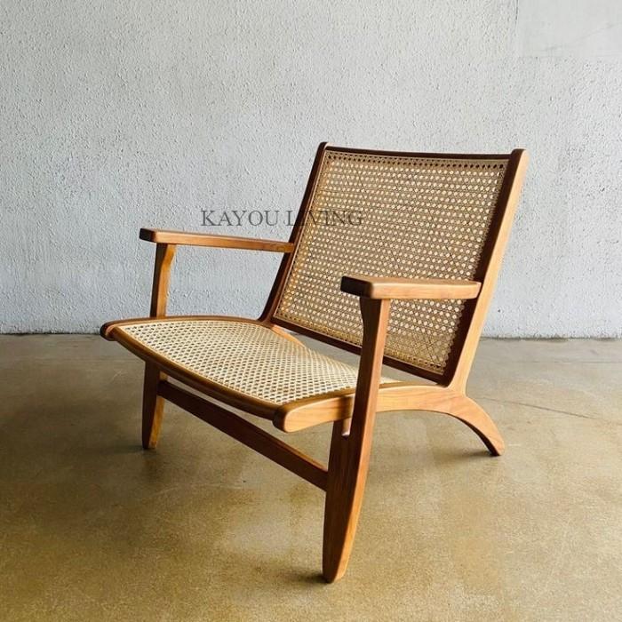 Jual ARMCHAIR ROTAN KAYU JATI - KURSI SANTAI JATI MINIMALIS - LOUNGE ...