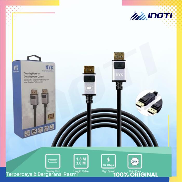 Jual NYK Kabel DisplayPort Male to Display Port (DP) Male 3 meter - Jakarta Barat - inoti ...