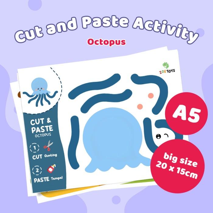 Jual Shukaku Cut and Paste Activity 3 | Worksheet Anak PAUD TK Cut and ...