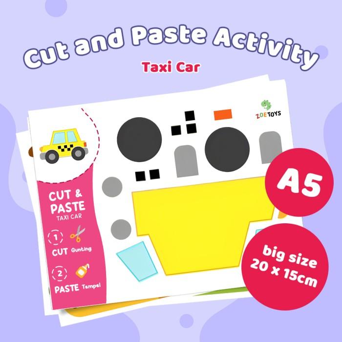 Jual shukaku Cut and Paste Activity 3 | Worksheet Anak PAUD TK - Taxi ...