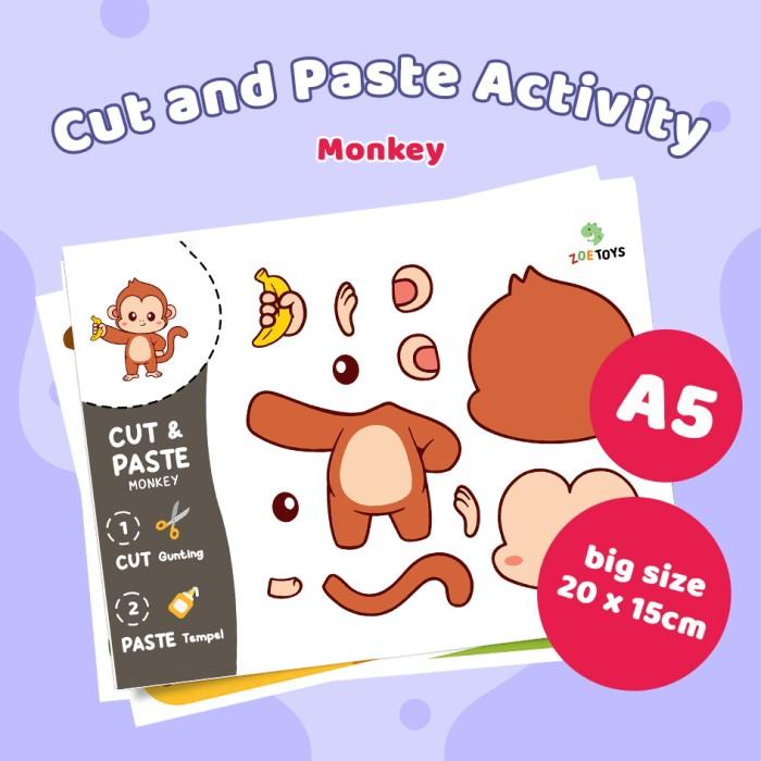 Jual Shukaku Cut and Paste Activity 3 | Worksheet Anak PAUD TK Cut and ...