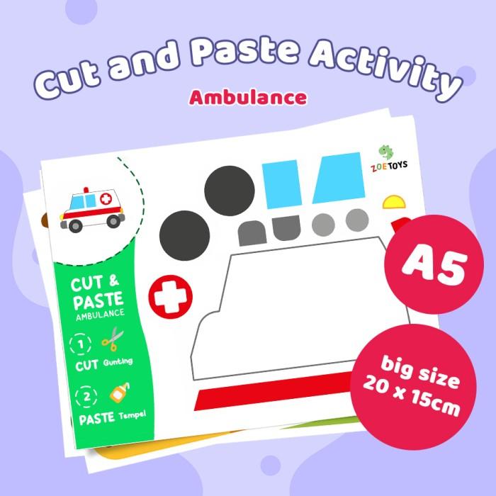 Jual Shukaku Cut and Paste Activity 3 | Worksheet Anak PAUD TK Cut and ...