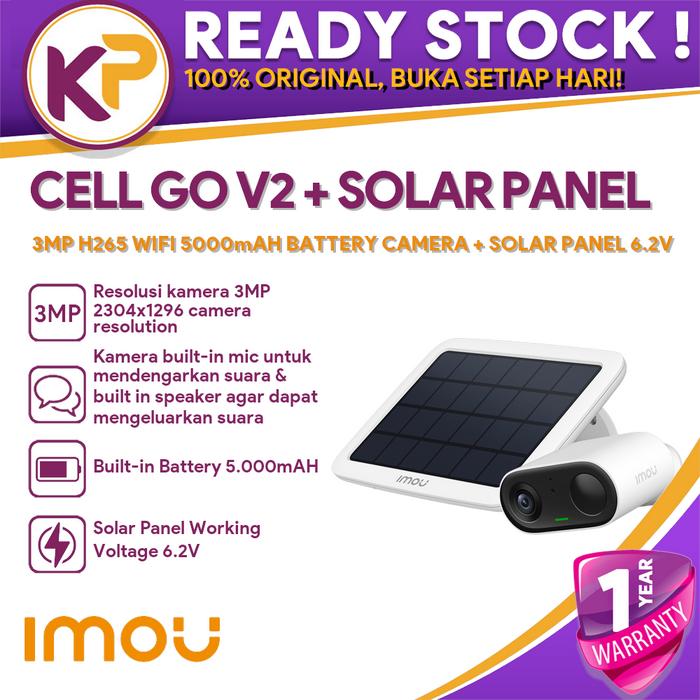Jual IMOU CELL GO V2 + SOLAR PANEL FSP12 6.2V 3MP 5000MAH BATTERY WIFI ...