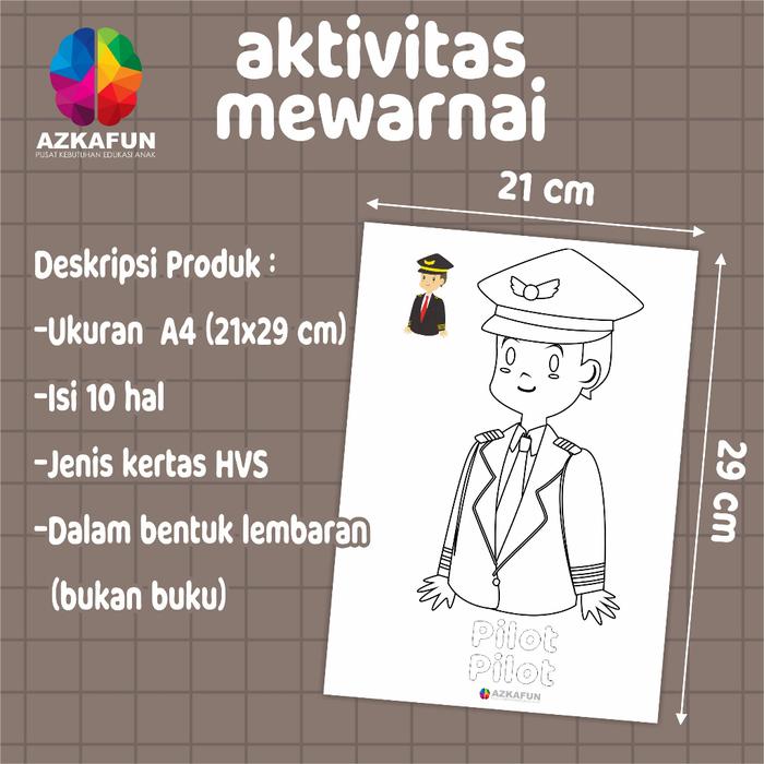 Jual "Jual Lembar Belajar Mewarnai Profesi - Worksheet Anak - Belajar ...