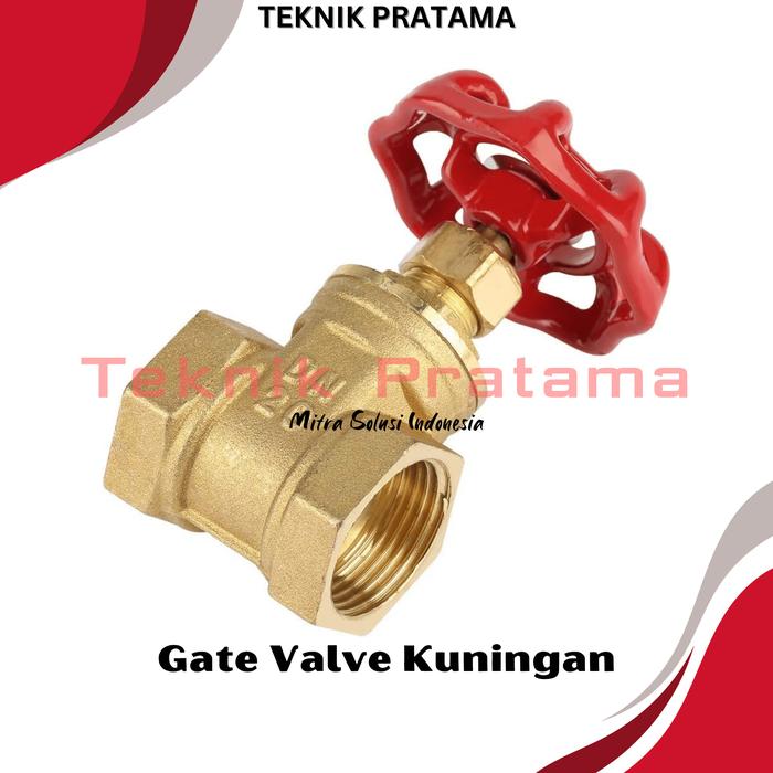 Jual 1 1/2" Gate Valve Stop Keran Kran Putar Air Brass Kuningan 1 1/2" Inch - Jakarta Barat ...