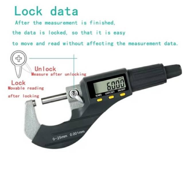 Jual Alat Ukur Ketebalan 0-25Mm Digital Micrometer Electronic ...