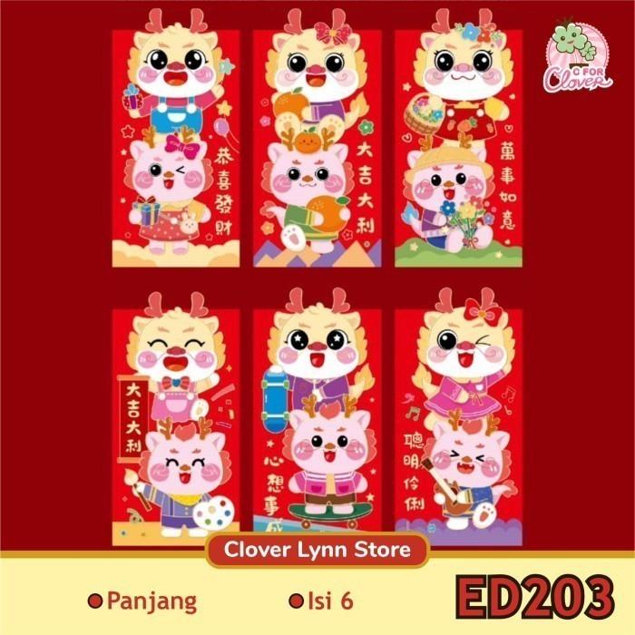 Jual ANGPAO 3D ISI 6 CUTE DRAGON IMLEK 2024 sincia kuping naga hongbao ...
