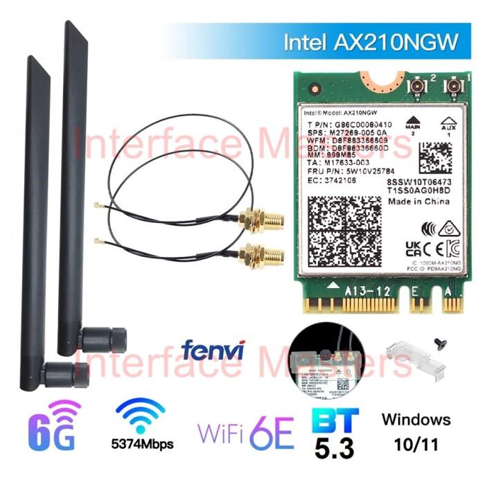 Jual Wifi 6 6E Wireless Card Intel AX210 Bluetooth 5.2 AX AX200 M2 NGFF ...