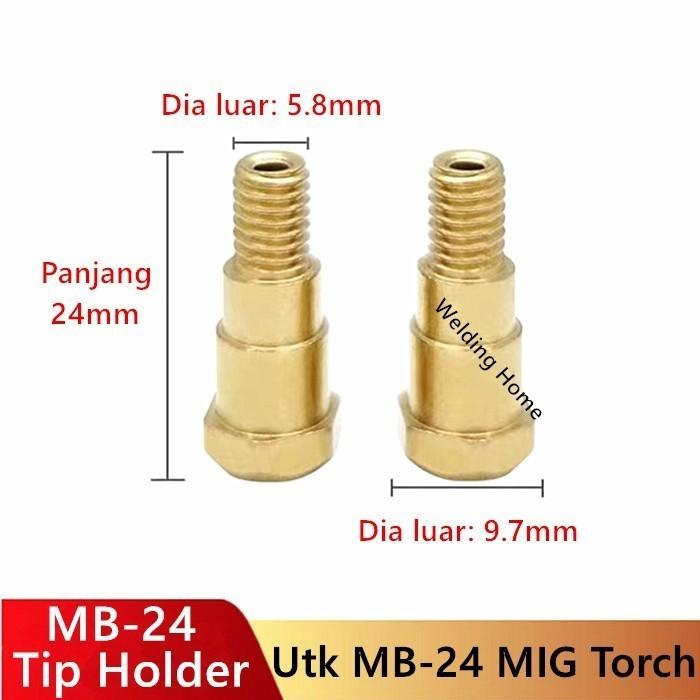 Jual MB24 Tip Holder Tip Body Untuk MIG CO2 MB-24 24kd Welding Torch ...