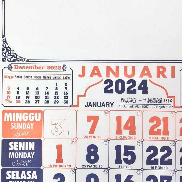 Jual Produk Kalender Dinding Bahan HVS Lengkap tahun 2024 Barang - Kab ...
