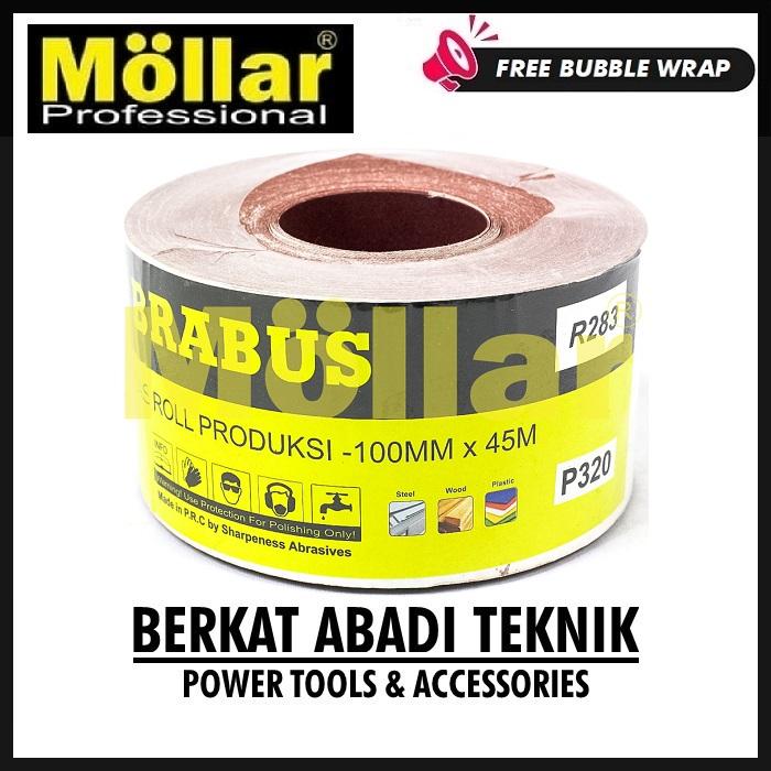 Jual BRABUS Amplas Roll 4" Kertas Kain Meteran Per 1 Meter Grit Grade ...