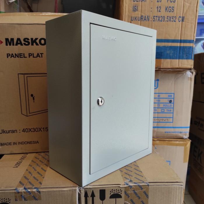 Jual MASKO Box Panel Plat 400x300x150 mm Kotak Listrik Besi Kunci ...
