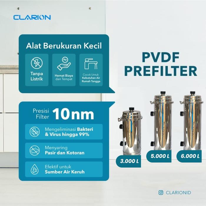 Jual clarion pvdf prefilter 3000 l/jam flat/ uf water filter/ rokwgu ...