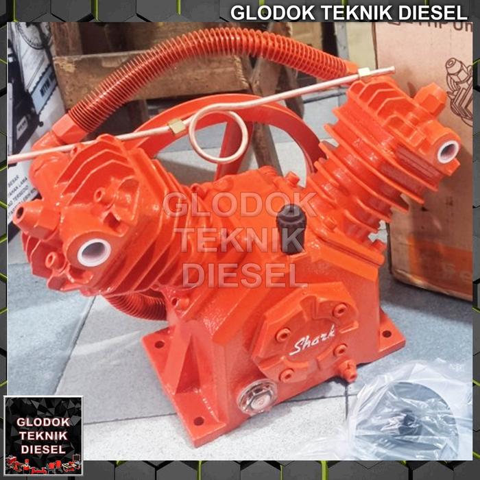 Jual Shark Bare Air Compressor 1 HP Kepala Kompresor Head pump ORIGINAL ...