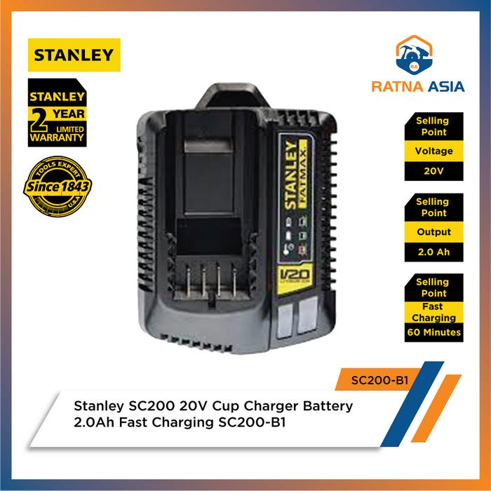 Jual Stanley SC200 20V Cup Charger Battery 2.0Ah Fast Charging SC200-B1 - Kota Surabaya - PT ...