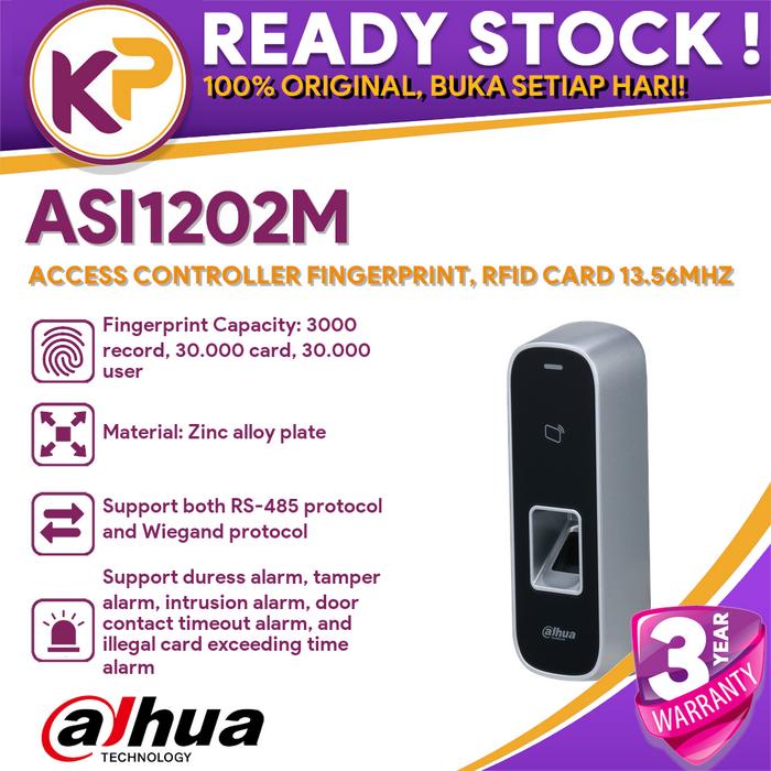 Promo DAHUA ASI1202M ACCESS CONTROLLER FINGERPRINT, RFID CARD 13.56MHZ ...