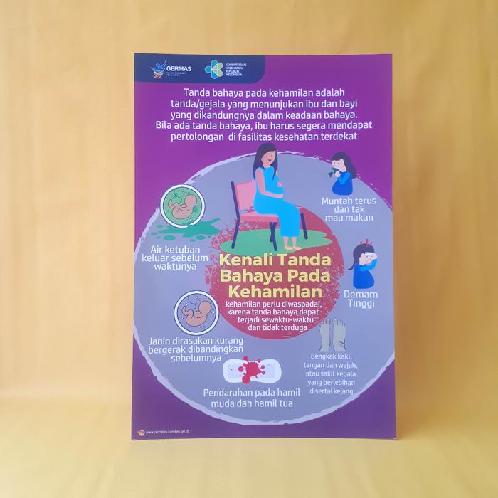 Jual Poster Kebidanan | Poster Tanda Bahaya Dalam Kehamilan | Poster ...