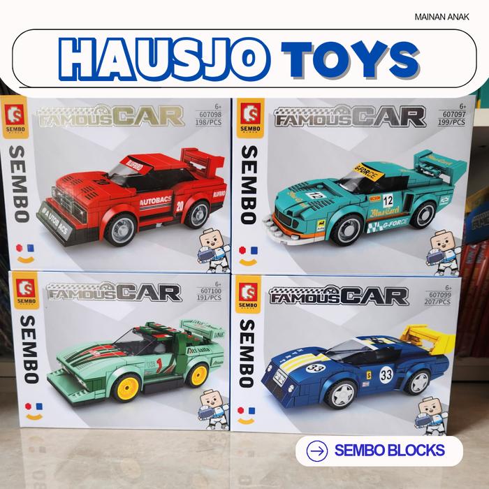 Jual Sembo Famous Car Collection Building Block Bricks Sets Bundling ...