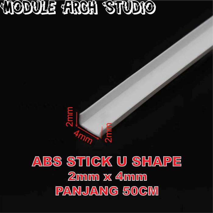 Jual ABS Stick U Shape - Stick Plastik Penampang U - Maket Besi Kanal C ...