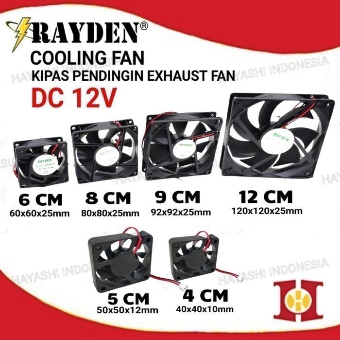 Jual RAYDEN Mini Cooling Fan DC 12V Exhaust Kipas Pendingin 4 5 6 8 9 ...