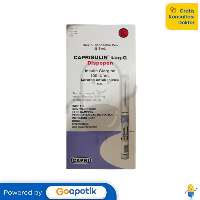Jual CAPRISULIN LOG-G 100 IU INSULIN 3 ML BOX 5 DISPOSABLE PEN - Kota ...