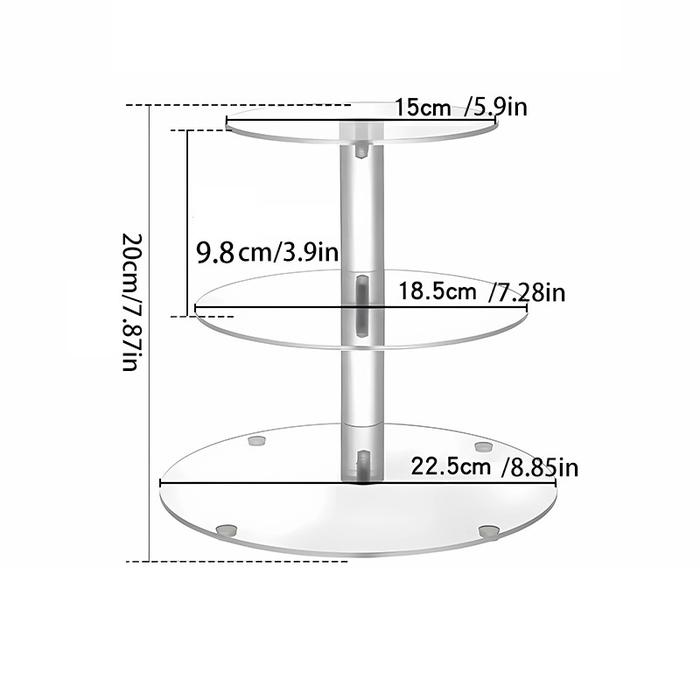Promo 3/4 Tingkatan Akrilik Display Tower Cake Stand Cupcake Rack Holder Macaron - tiga - Kab ...