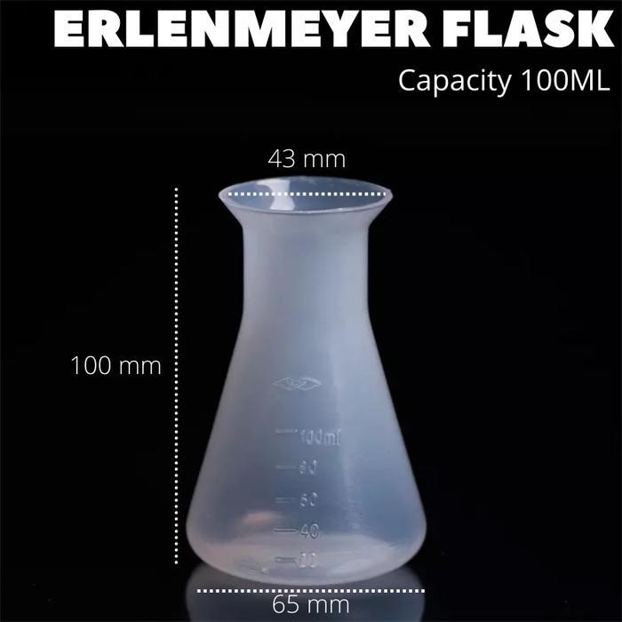 Jual Erlenmeyer Plastik Berbagai ukuran | Tabung Ukur Uji Cairan Kimia ...