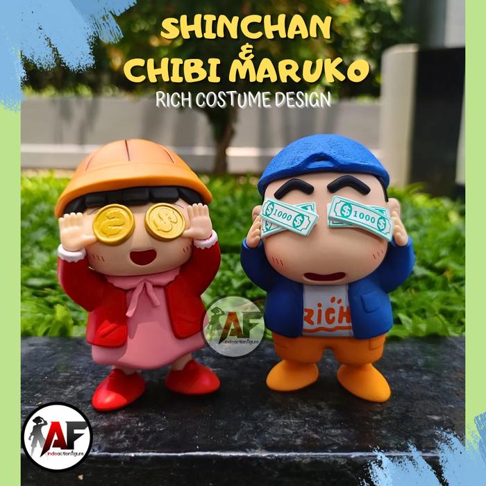 Jual Action Figure Crayon Shinchan x Chibi Maruko-Chan Rich Costume ...