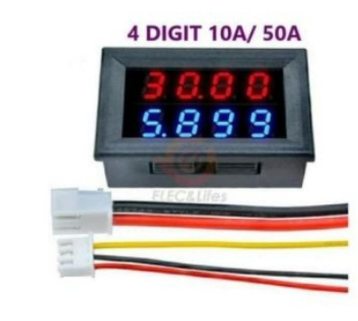 Jual Digital Volt ampere meter 10A 50A 100A 200A 300A 4digit DC 0-100V - Volt+SHUNT 100A - Kota ...