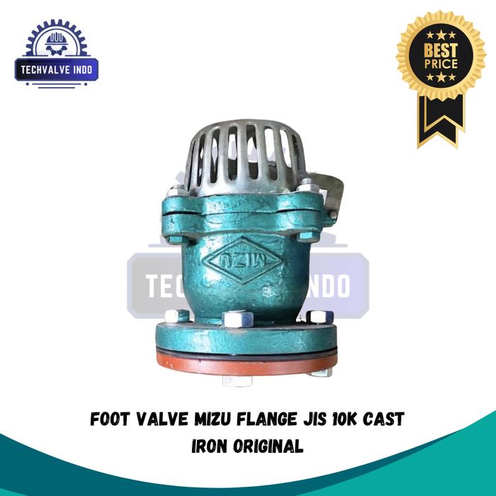 Promo FOOT VALVE MIZU 2 1/2" INCH FLANGE JIS 10K CAST IRON ORIGINAL ...