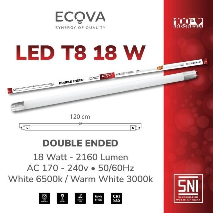 Jual ECOVA Lampu TL LED Tube Light Neon T8 18W Putih 120CM - Putih - Jakarta Pusat - Dua Mas ...