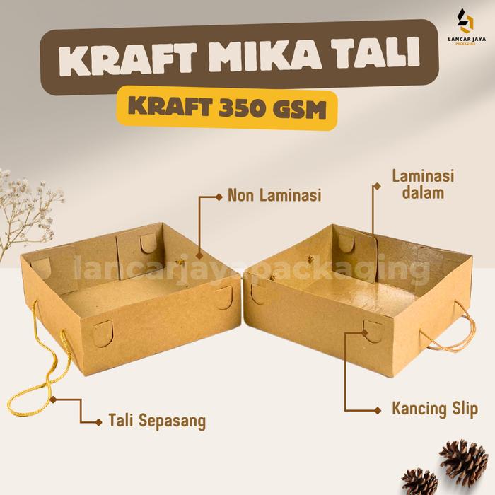 Promo Box Mika Tali Kraft Kotak Jinjing Kemasan Kue Cake Roti Rice Box ...