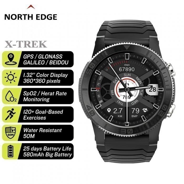 Promo NORTH EDGE X-TREK Smartwatch VO2 Max Sensor Built in GPS Compass ...