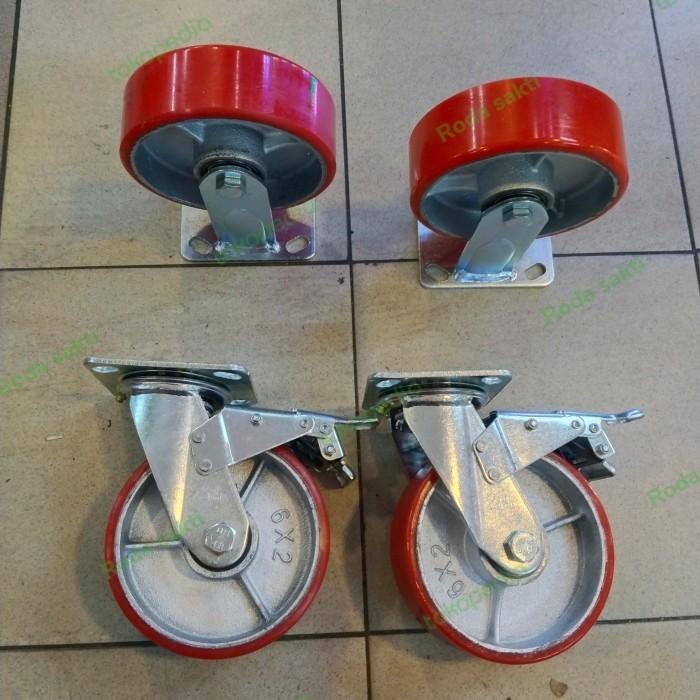 Jual Roda Pu Merah Heavy Duty 6 inch (2Rem 2Mati) - Jakarta Barat ...