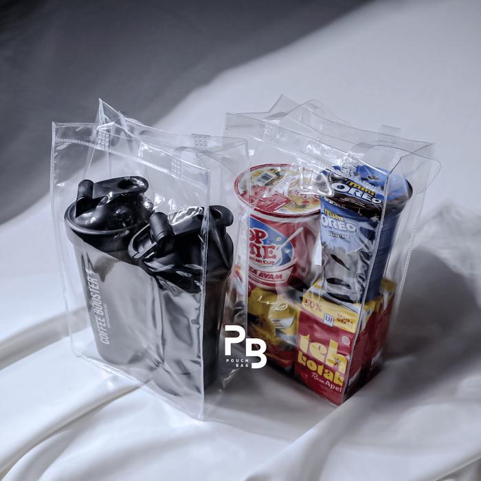 Jual 010 Tas Mika PVC Polos Goodiebag Kantong Botol Kopi Wine Minuman ...