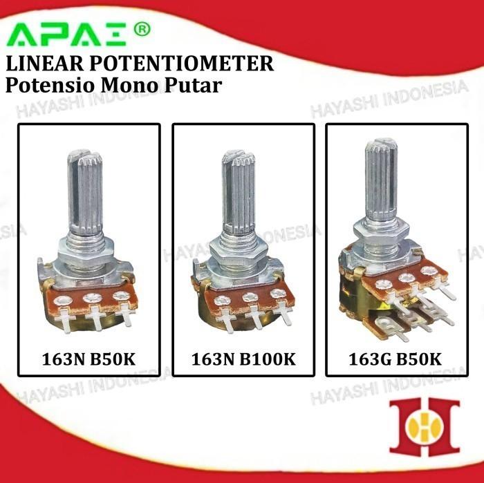 Jual Potentiometer Potensiometer Potensio Linear Taper Rotary 50K 100K ...