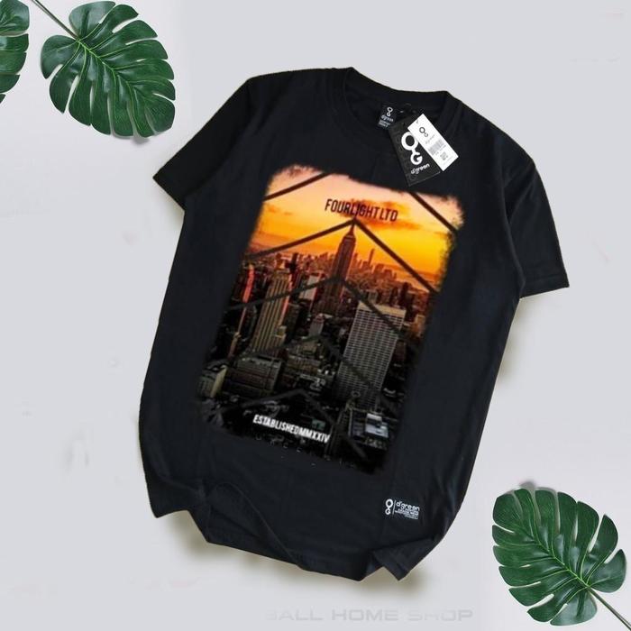 Jual kaos distro pria warna hitam cotton combad 30s tebal motif ...