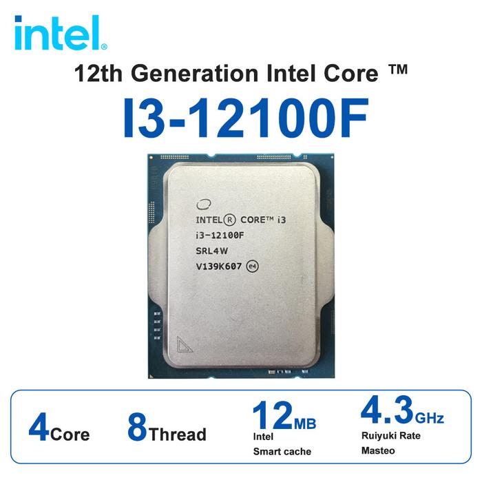 Jual New Intel Core I3-12100F Processor 4-Core 8-Thread12M Cache, Up To ...