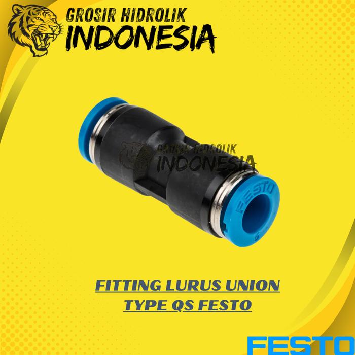 Jual QS-6 FESTO ONE TOUCH FITTING LURUS UNION SLIP LOCK FUSH IN ...