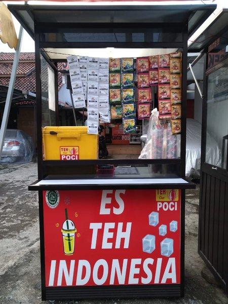 Jual Gerobak Booth Stand Etalase Aluminium Hitam Minuman Es Teh Kopi ...