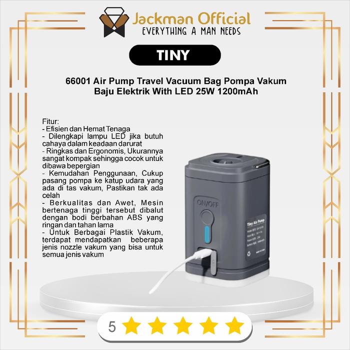 Jual Tiny 66001 Air Pump Travel Vacuum Bag Pompa Vakum Baju Elektrik ...