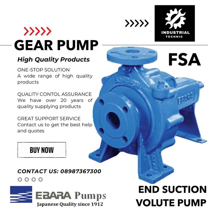 Jual POMPA CENTRIFUGAL PUMP EBARA 100 x 80 FSGCA IMPELLER SIZE:200MM GP MECHANICAL SEAL (CI/BC ...