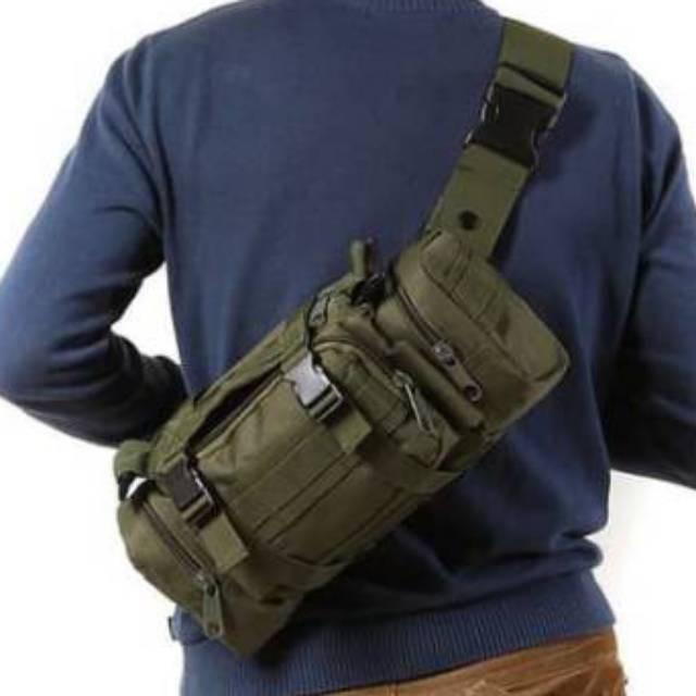 Jual ANJAY TAS SELEMPANG HIJAU ARMY KOREA - TAS SAMPING ARMY - TAS ...