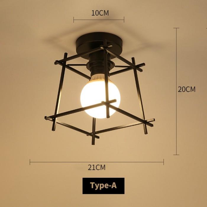 Jual Lampu Plafon LED Modern Minimalis Bahan Besi Warna Hitam Balkon ...