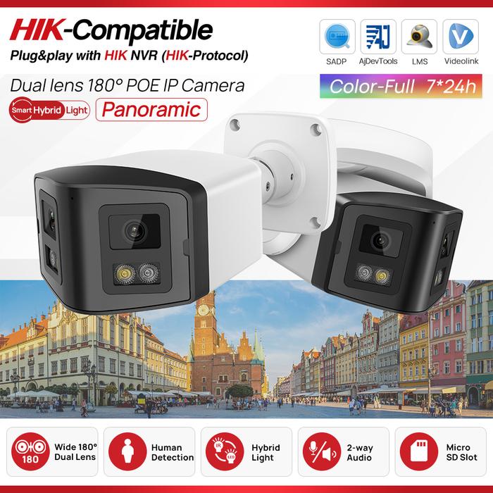 Jual Hikvision Compatible 4MP 8MP Dual Light Panoramic Camera POE Built ...