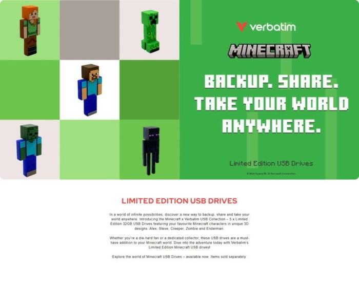 Jual Verbatim Minecraft Limited Edition USB 2.0 USB Drive 32GB ...